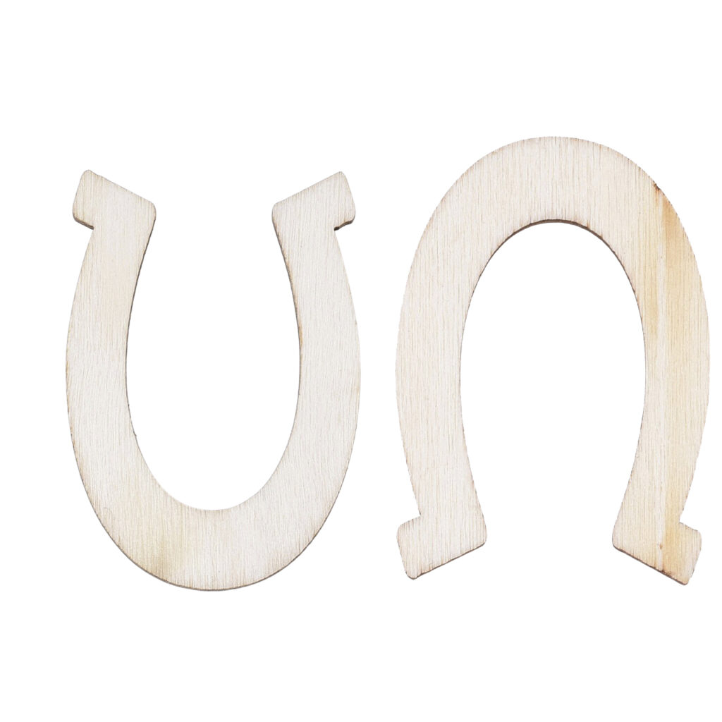 Houten hoefijzers 5cm 5x - Kralenwinkel Albertien