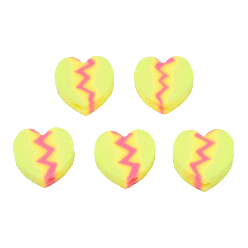 Katsuki hartje kralen neon geel - Kralenwinkel Albertien