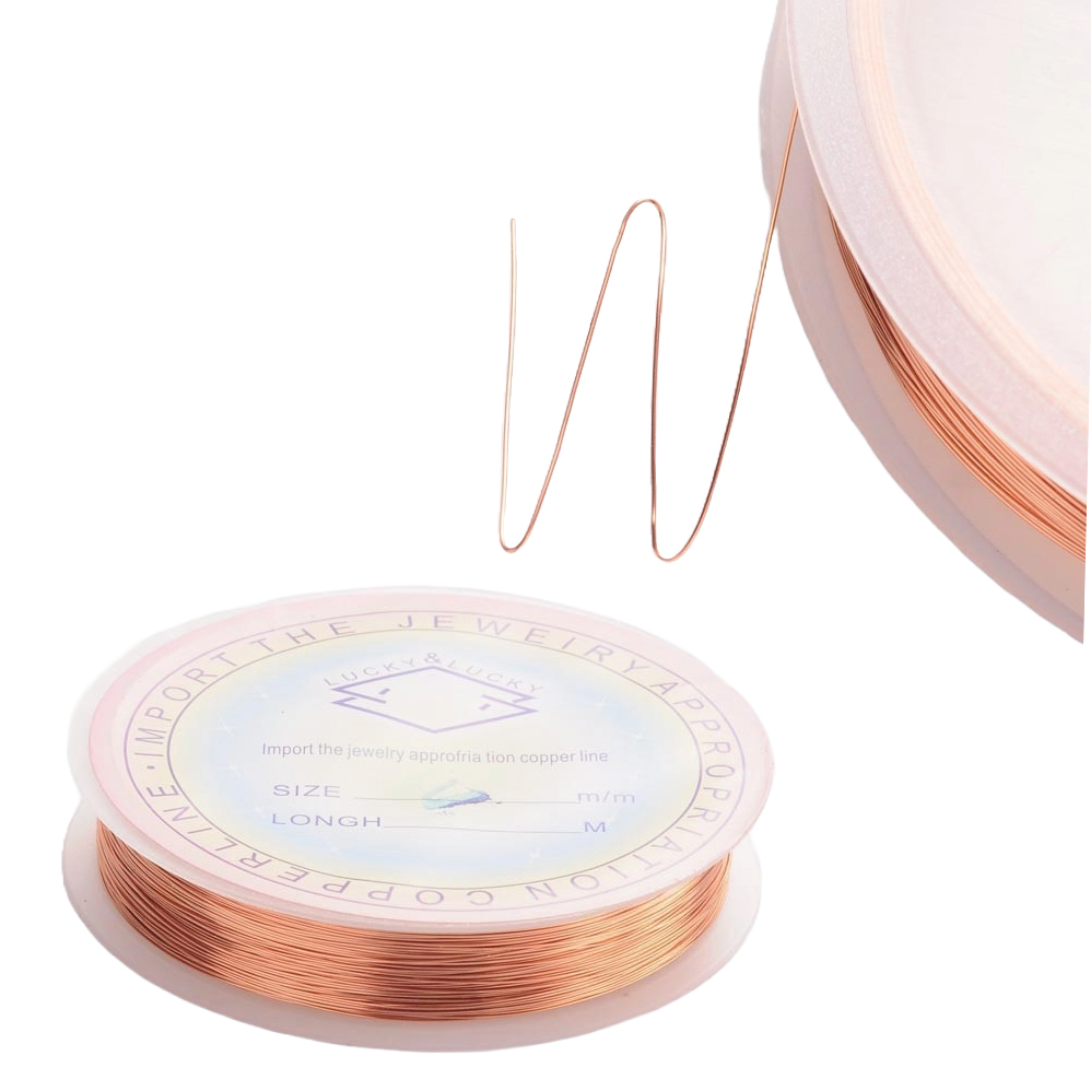 Rosé gouden koperdraad 1mm nikkelvrij 2 meter - Kralenwinkel Albertien